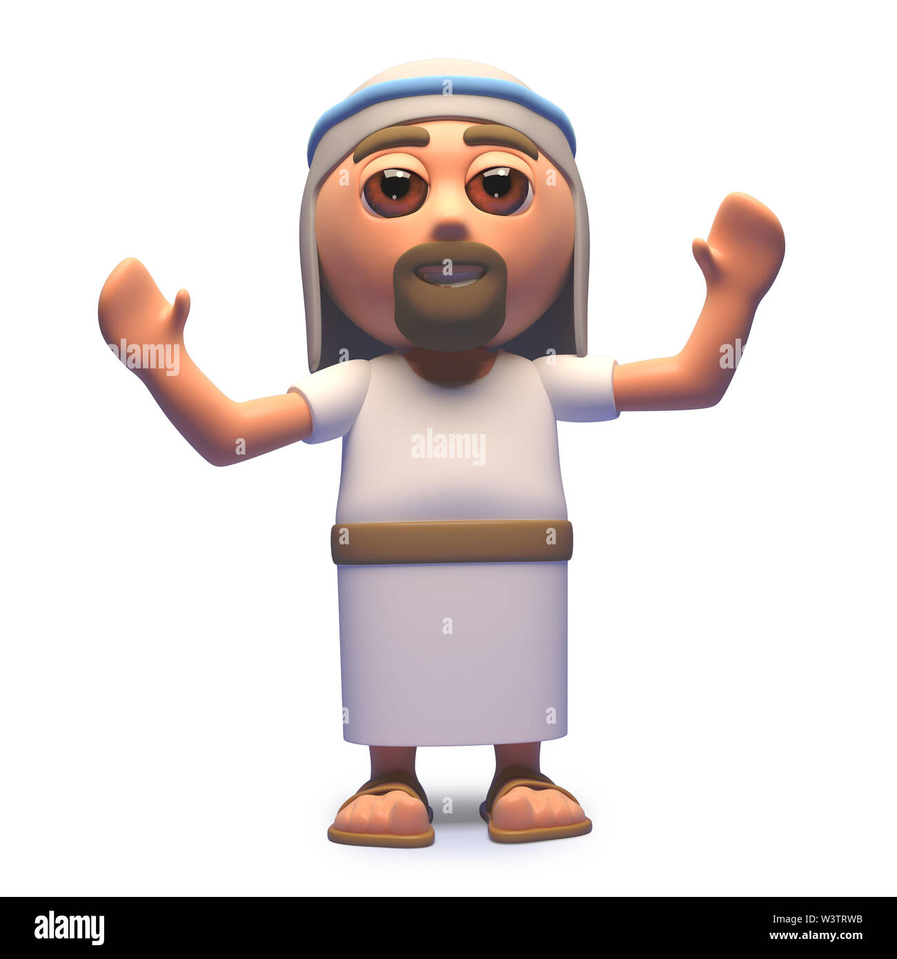 The messiah Jesus Christ cheering with joy, 3d illustration render ...