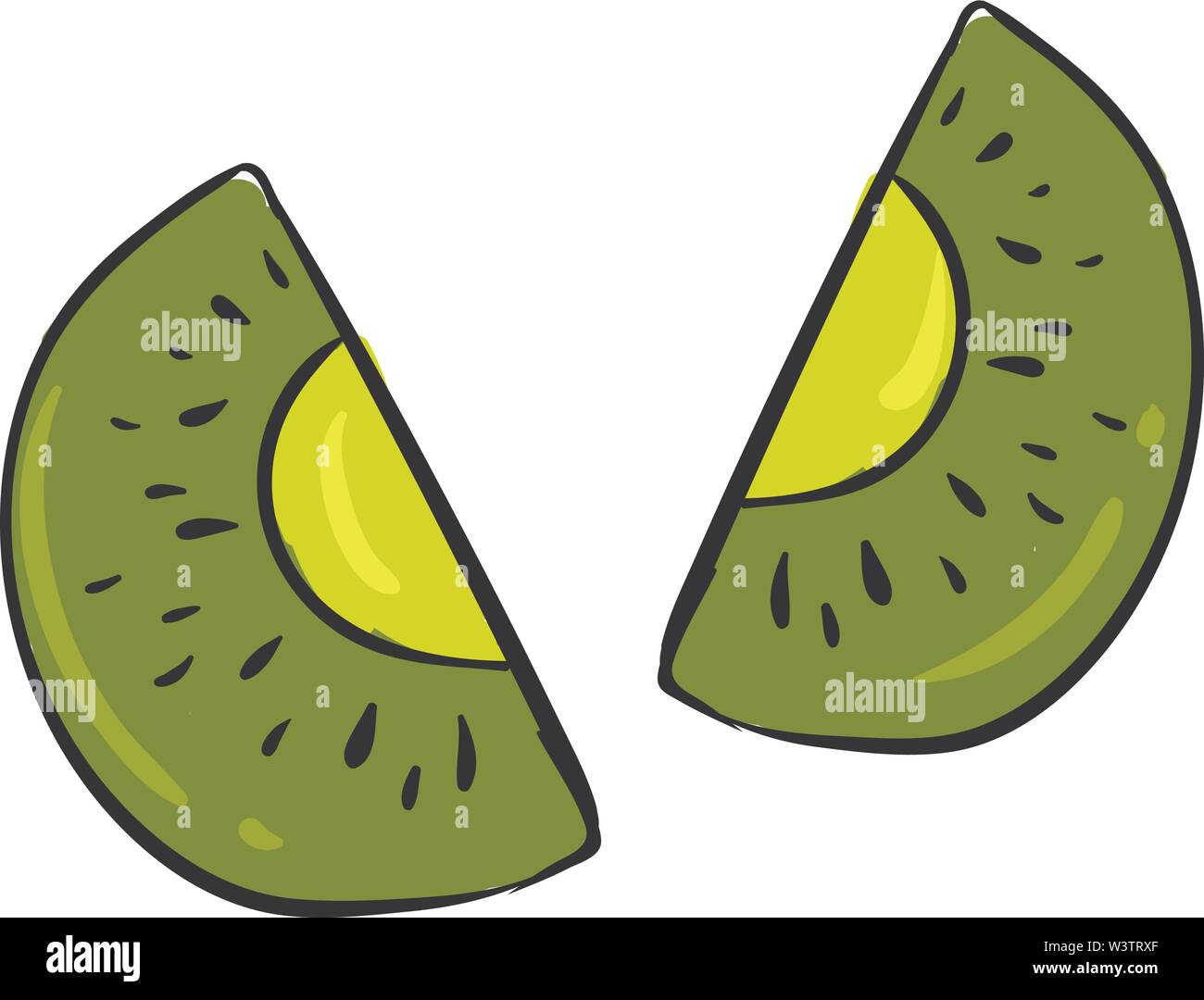 Two whole half green Stock Vector Images - Alamy