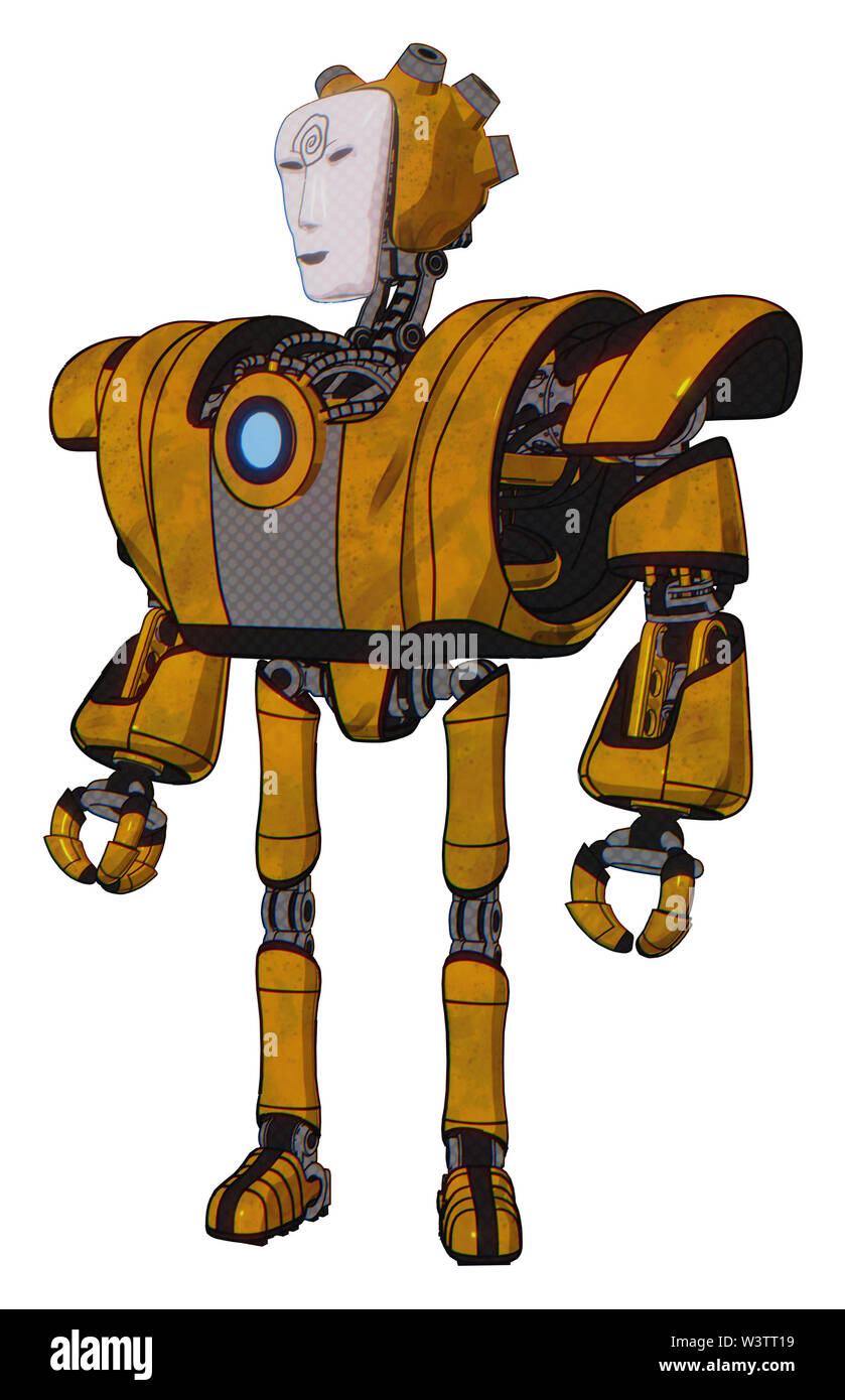 Mech containing elements: humanoid face mask, spiral design, heavy ...