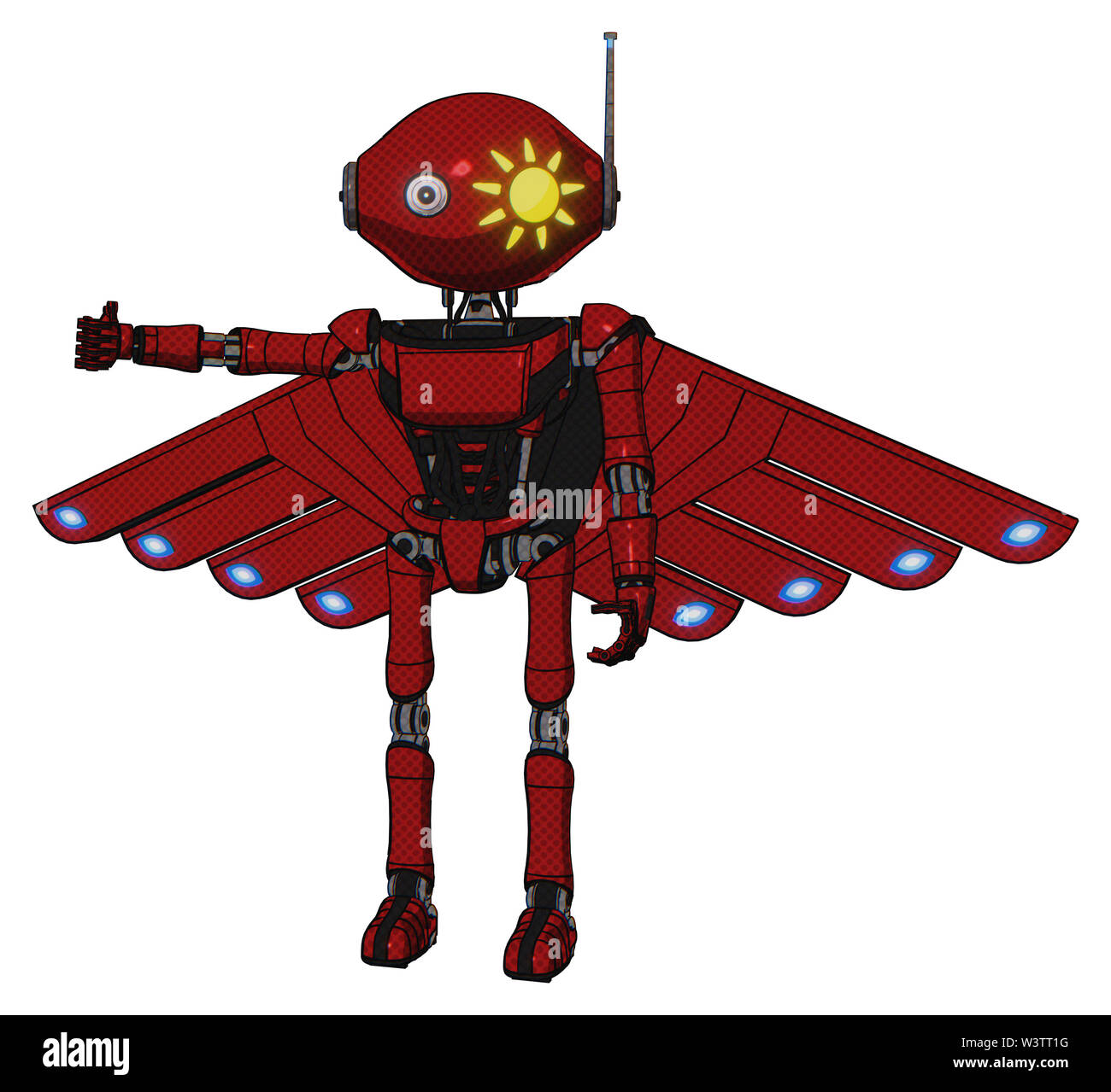 Mech containing elements: oval wide head, sunshine patch eye, retro ...