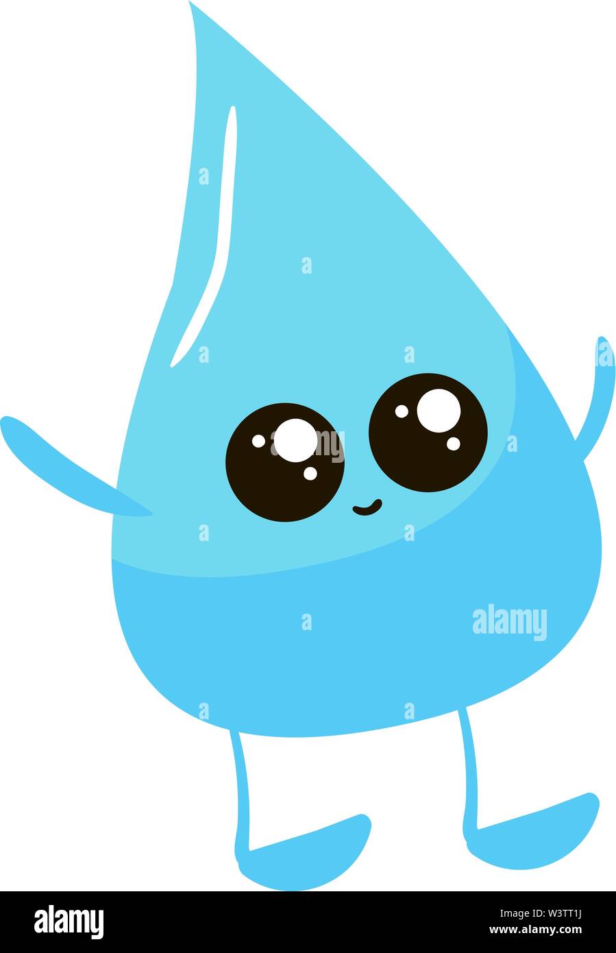 Happy water drop, illustration, vector on white background Stock Vector ...