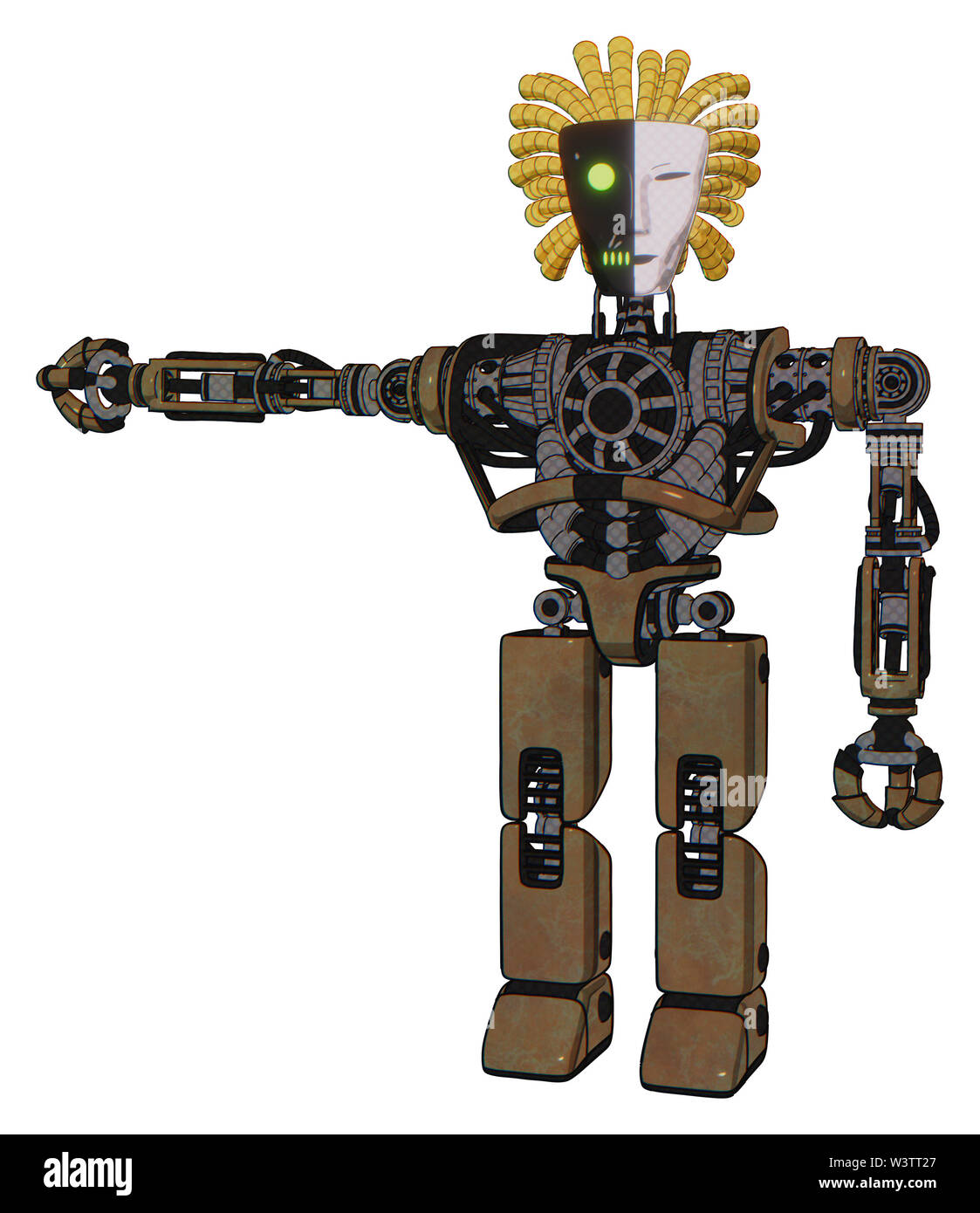 Mech containing elements: humanoid face mask, two-face black white mask ...