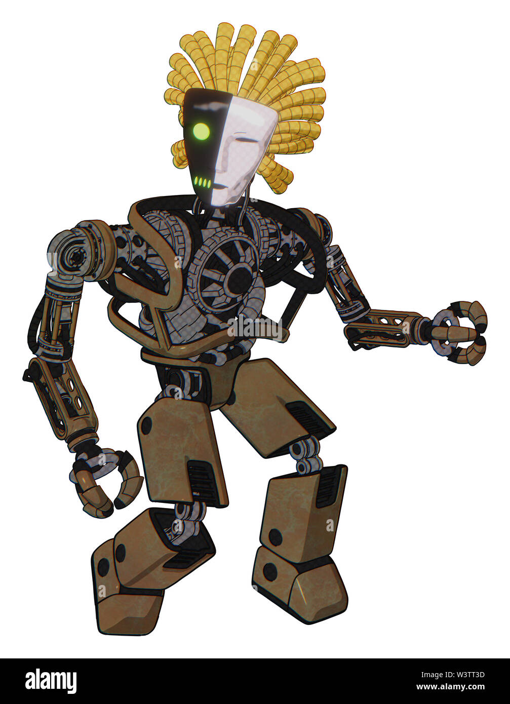 Mech containing elements: humanoid face mask, two-face black white mask ...