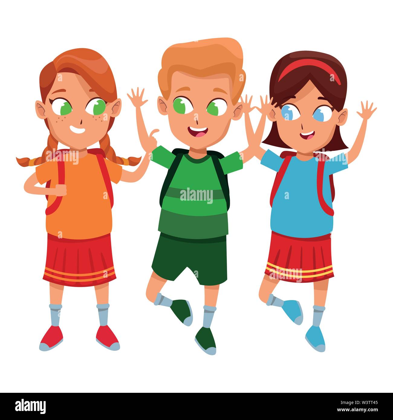 childhood cute school students cartoon Stock Vector Image & Art - Alamy