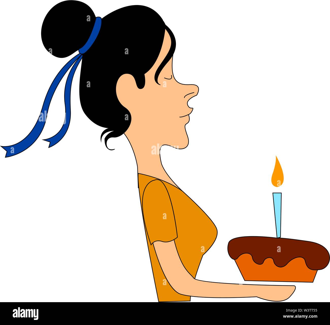 Cute woman holding beautiful Stock Vector Images - Alamy