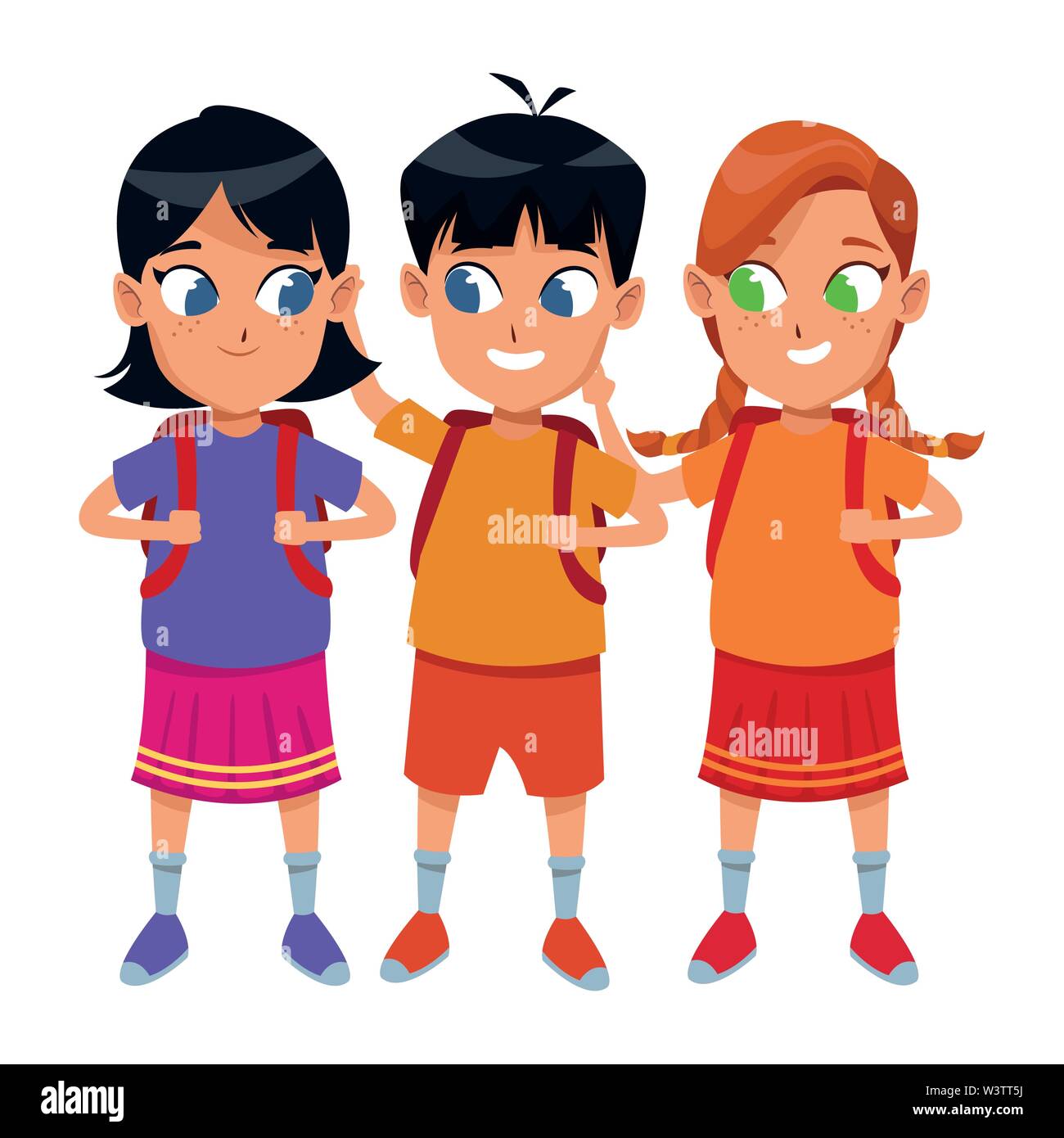 childhood cute school students cartoon Stock Vector Image & Art - Alamy