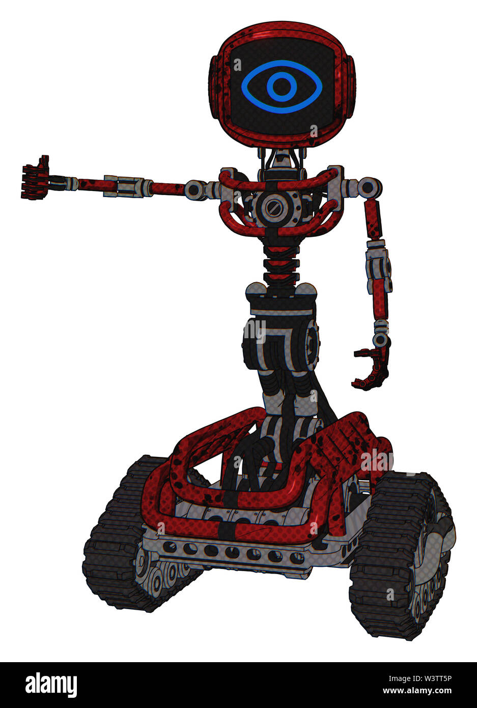 Bot containing elements: digital display head, large eye, light chest ...