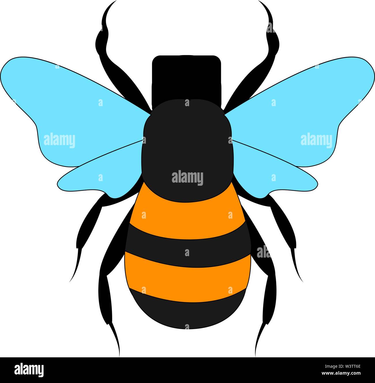 Big wild bee, illustration, vector on white background Stock Vector ...