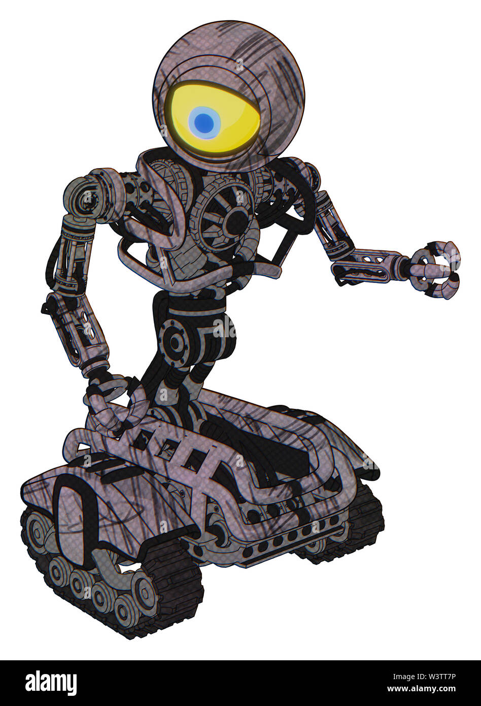 Robot containing elements: giant eyeball head design, heavy upper chest ...