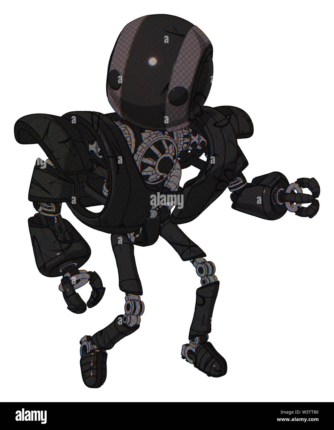 Android containing elements: round head, maru eyes, heavy upper chest ...