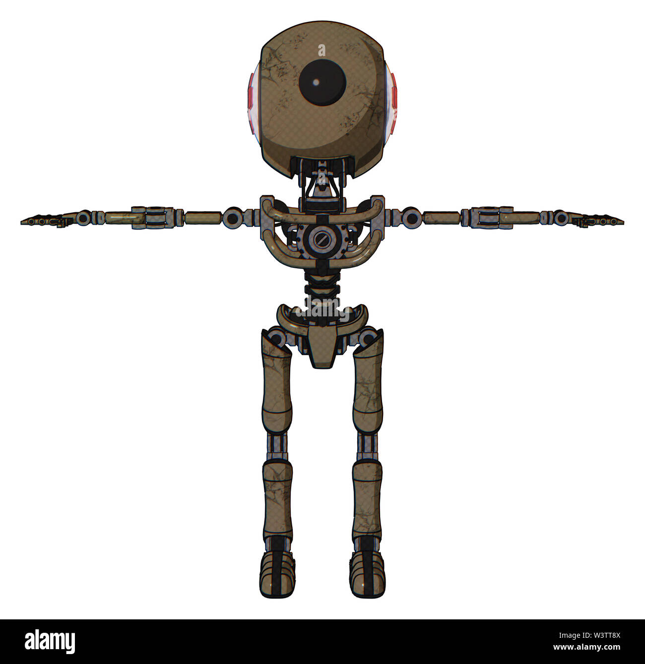 Cyborg containing elements: round head, large cyclops eye, first aid ...