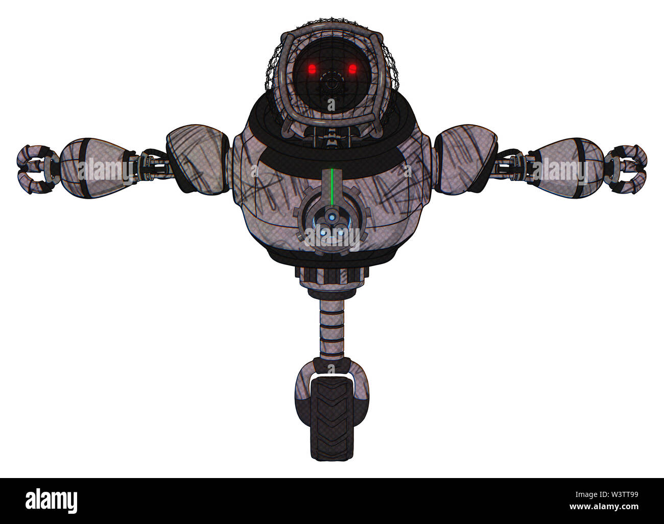 Mech containing elements: round barbed wire round head, heavy upper ...