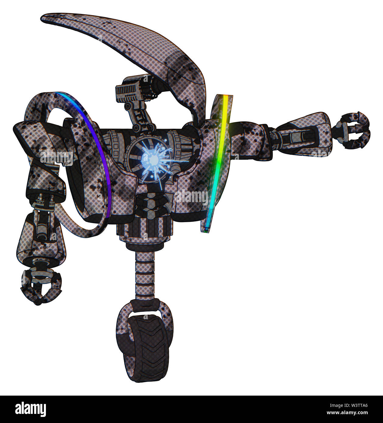 Automaton containing elements: flat elongated skull head, heavy upper ...