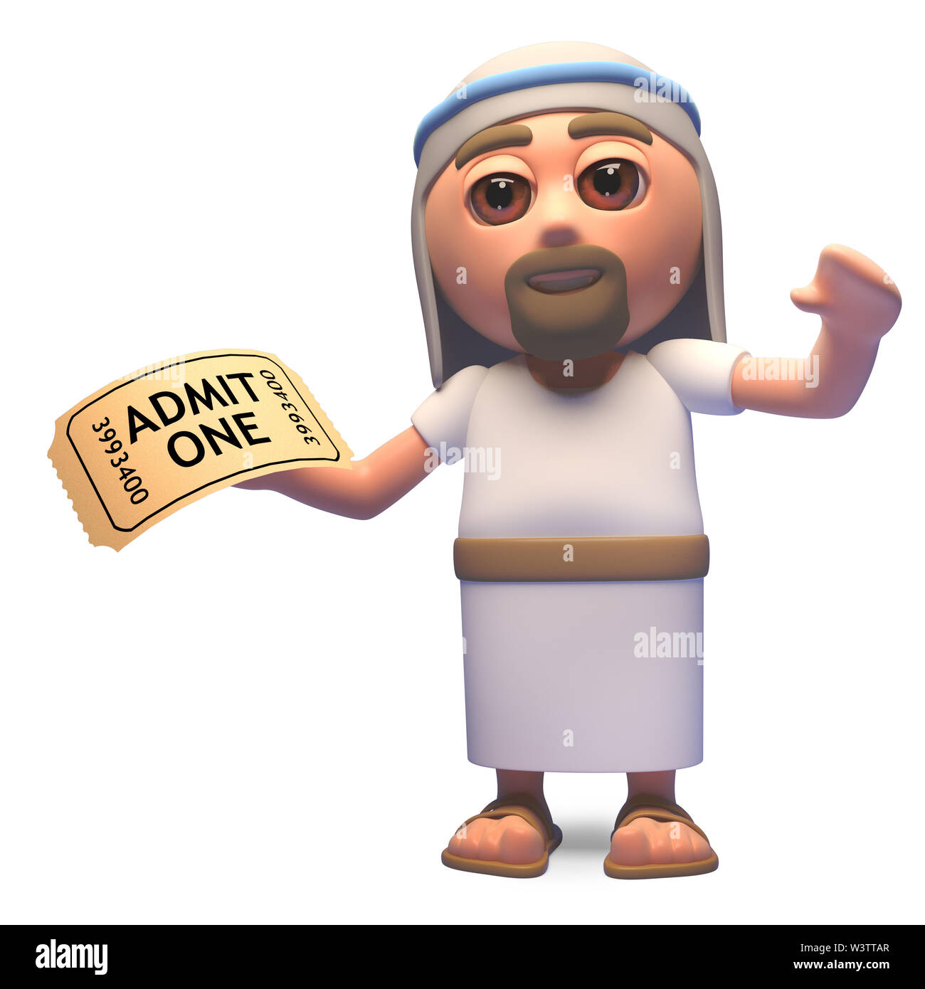 Jesus Christ son of God has a ticket of admission, 3d illustration ...