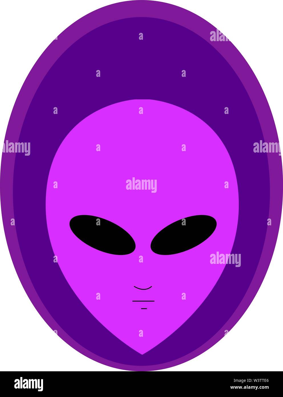 Purple alien, illustration, vector on white background Stock Vector ...