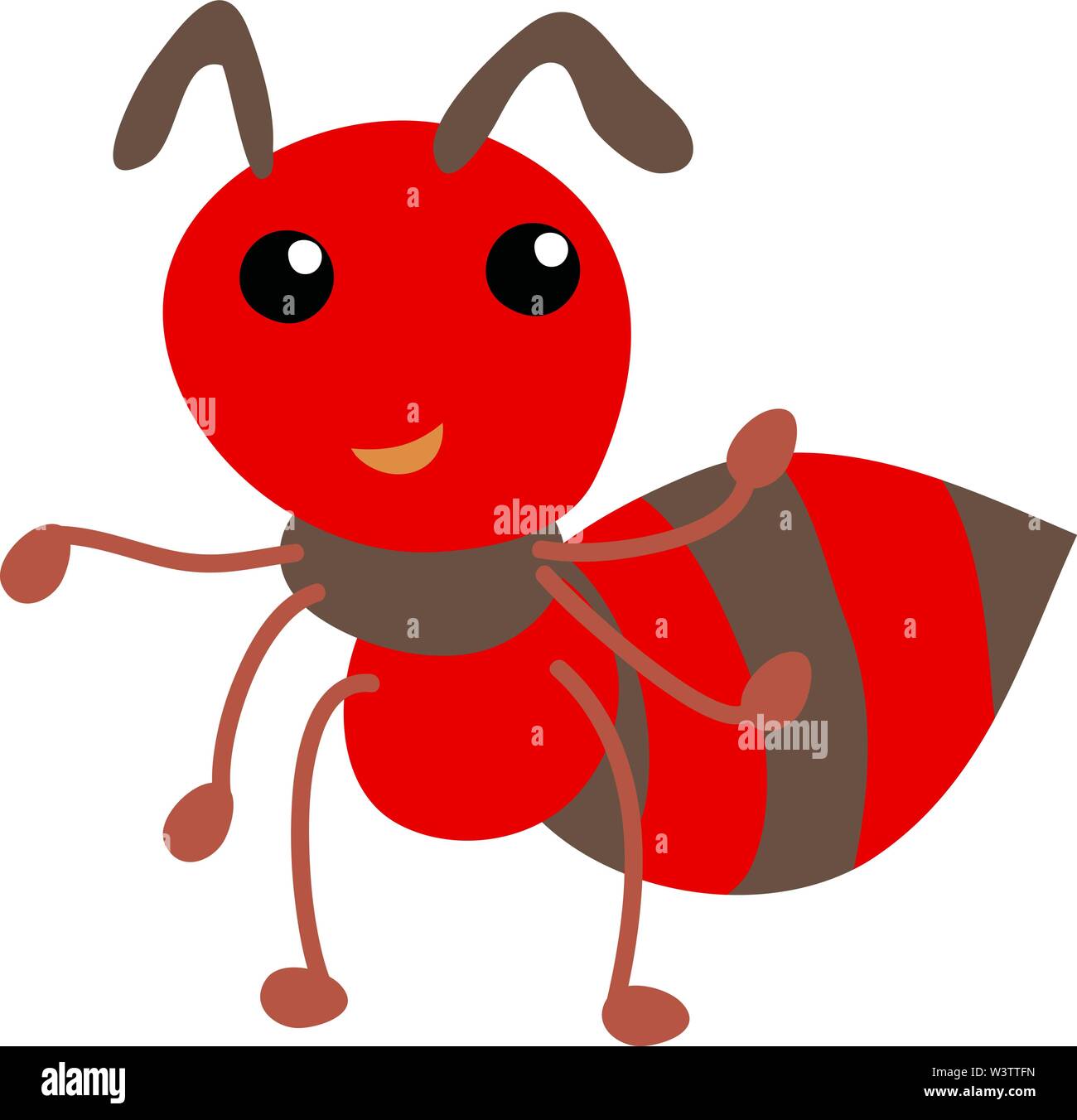 Cute red ant, illustration, vector on white background Stock Vector ...