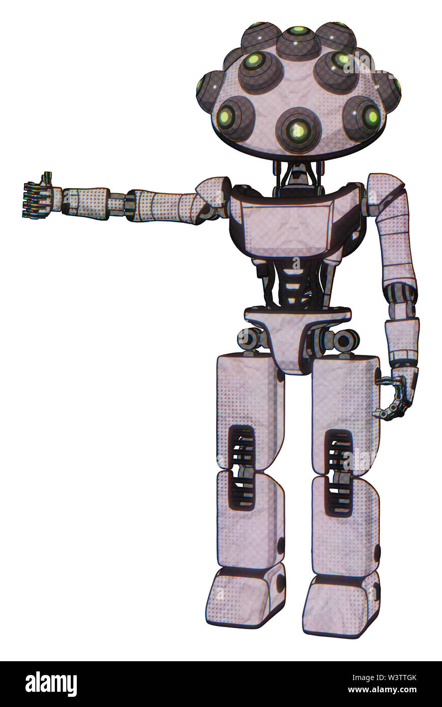 Bot containing elements: many robo-eye domehead design, light chest ...