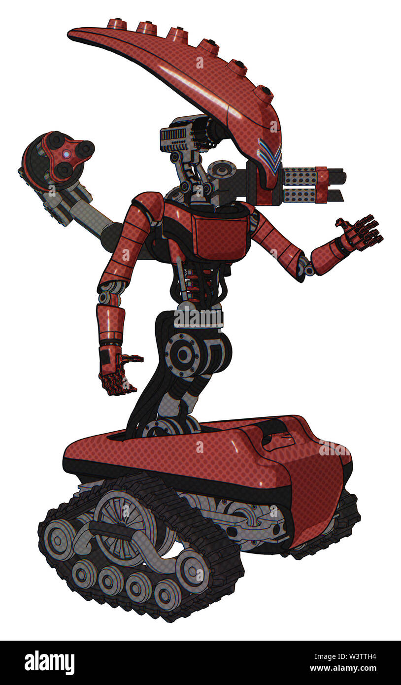 Mech containing elements: flat elongated skull head, light chest ...