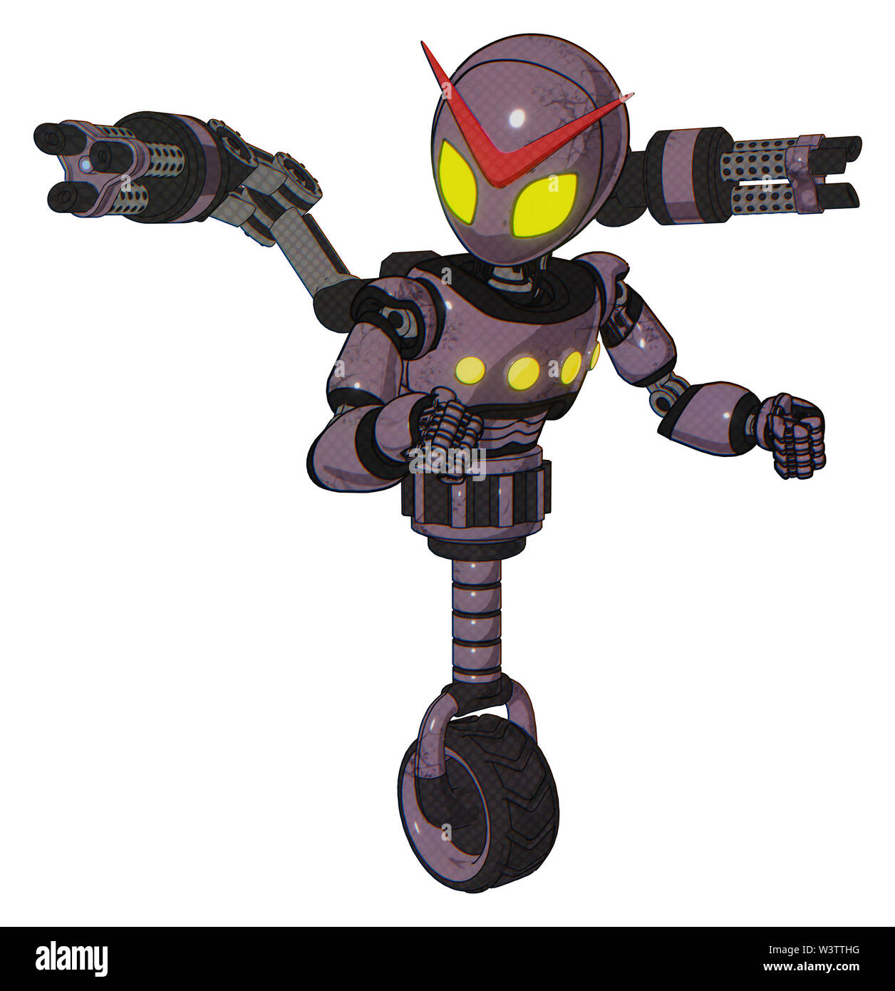 Automaton containing elements: grey alien style head, yellow eyes ...