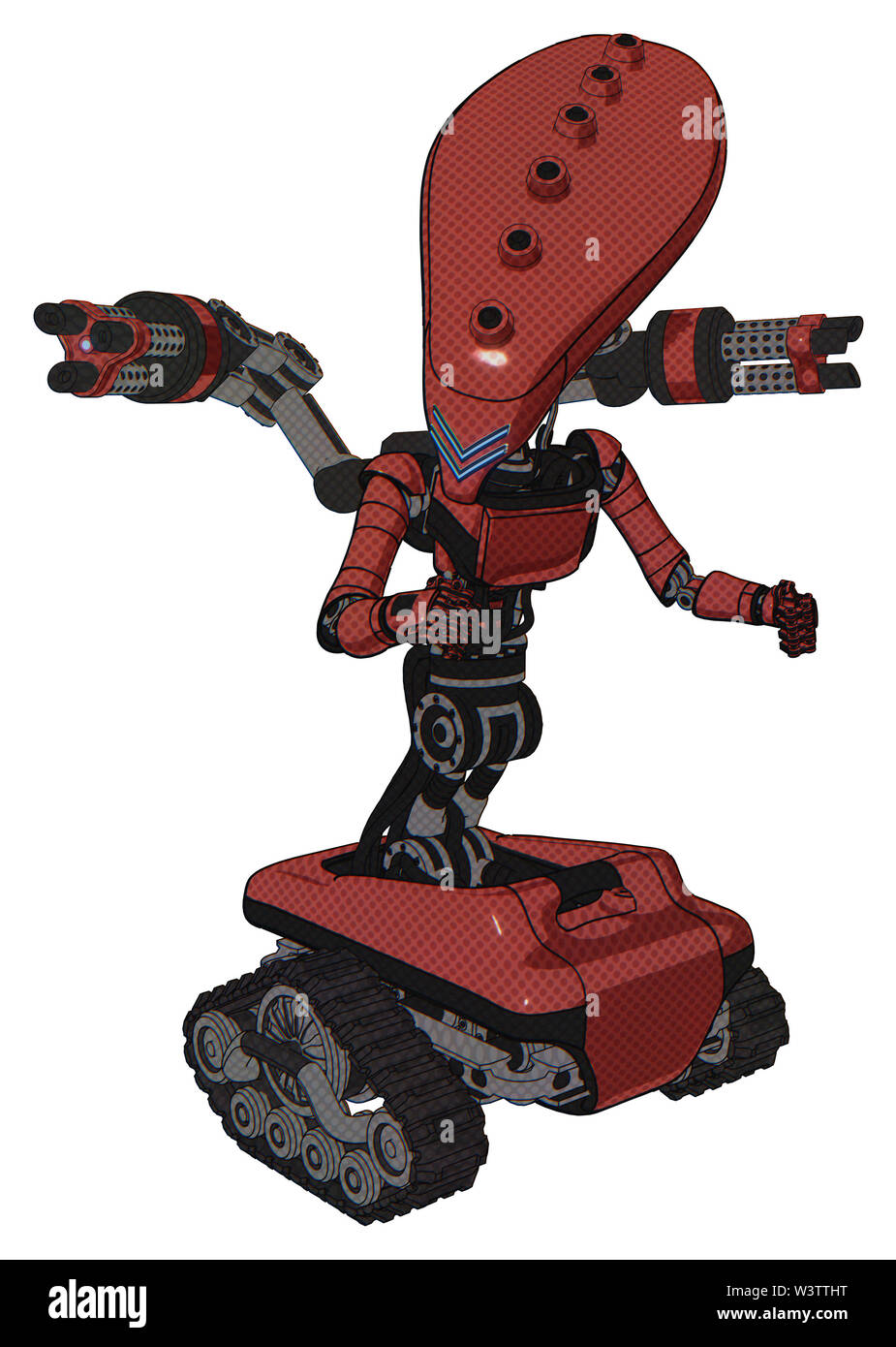 Mech containing elements: flat elongated skull head, light chest ...