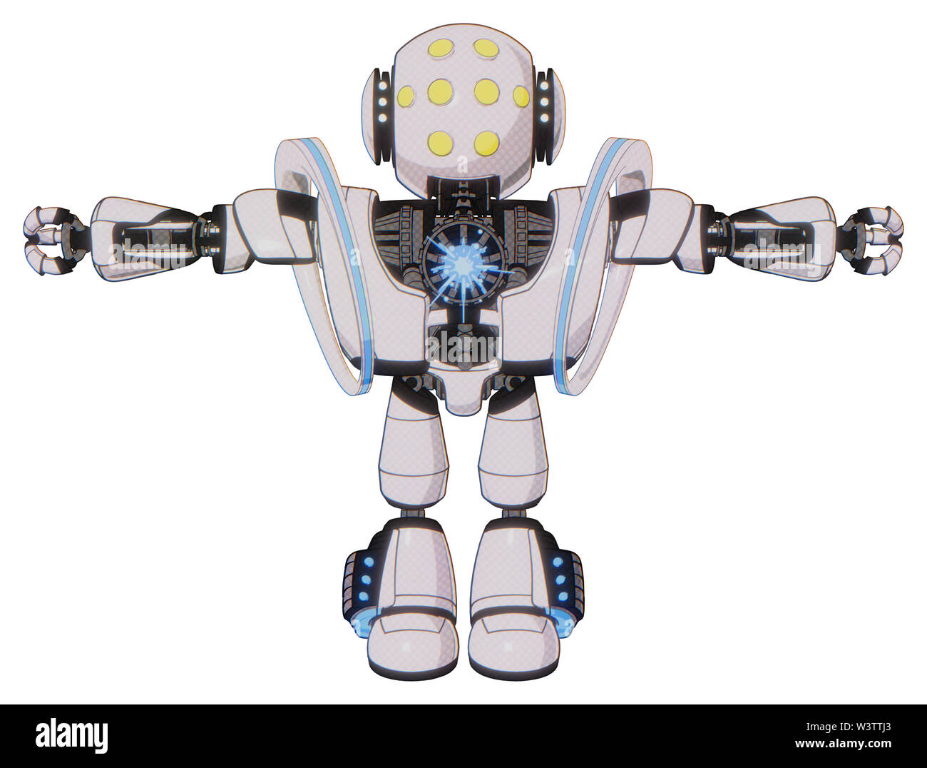 Automaton containing elements: round head, yellow eyes array, head ...