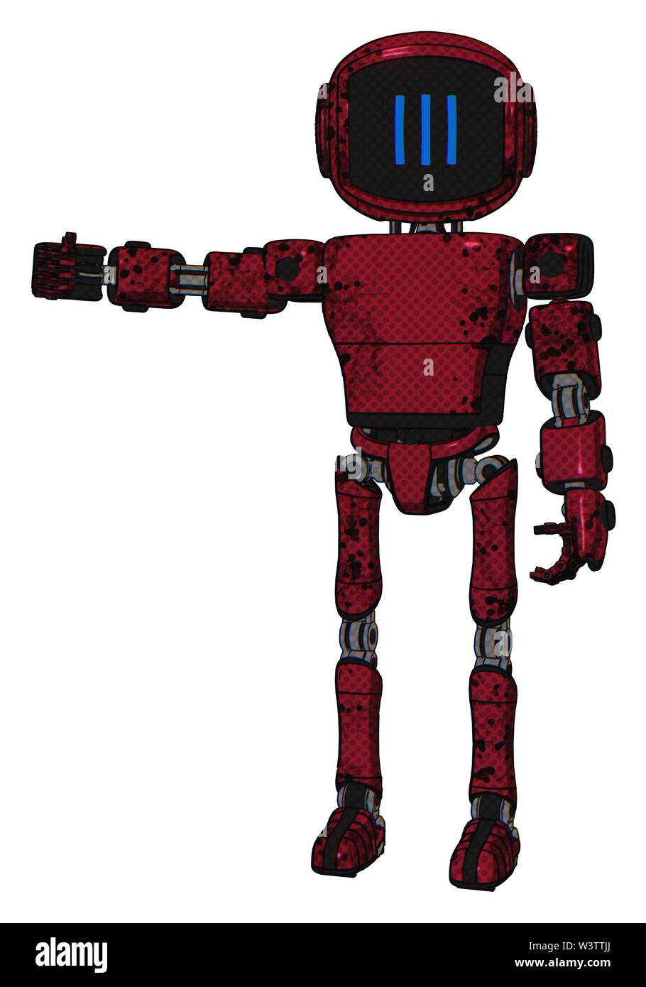 Mech containing elements: digital display head, three vertical line ...