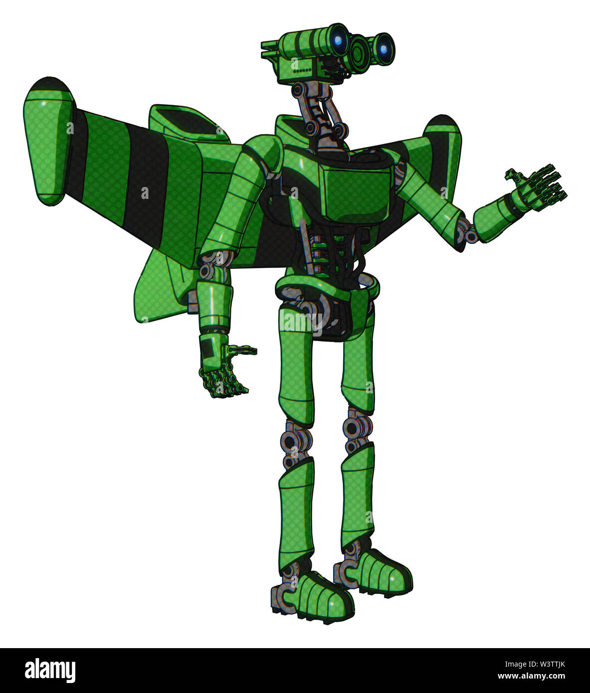 Mech containing elements: dual retro camera head, simple blue ...