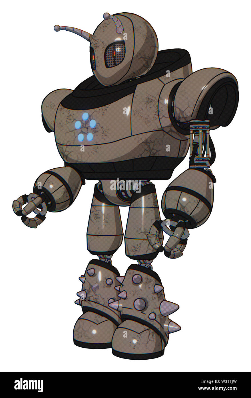 Mech containing elements: grey alien style head, metal grate eyes, bug ...