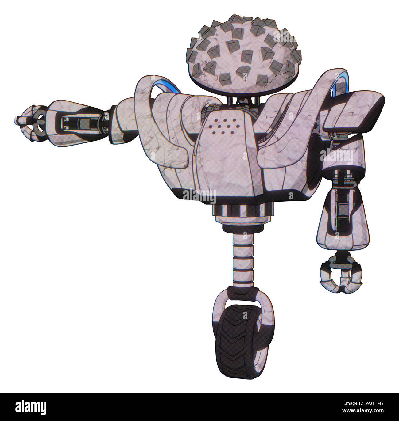 Cyborg containing elements: metal cubes dome head design, heavy upper ...