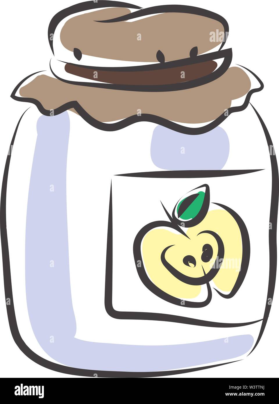 Jar of apple juice, illustration, vector on white background Stock ...