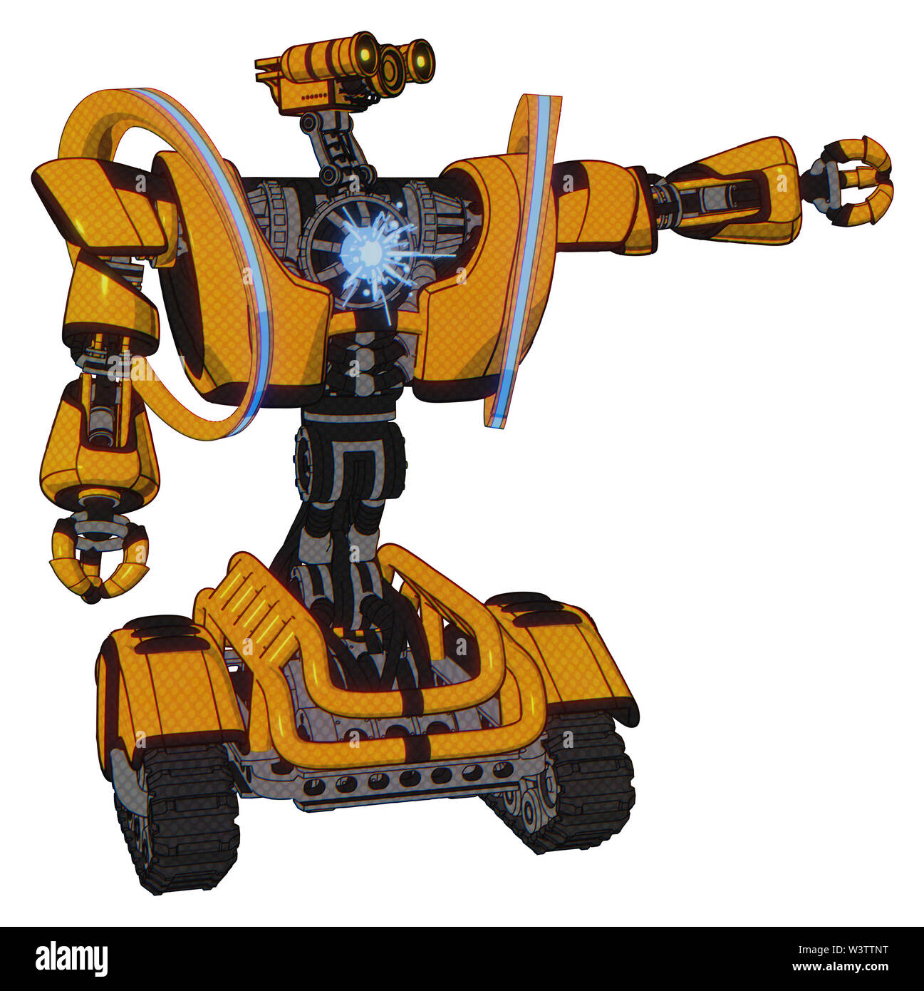 Mech containing elements: dual retro camera head, simple blue ...