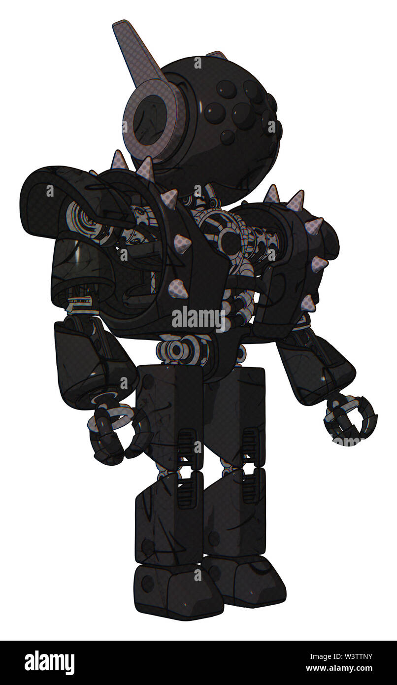 Mech containing elements: round head, bug eye array, head winglets ...