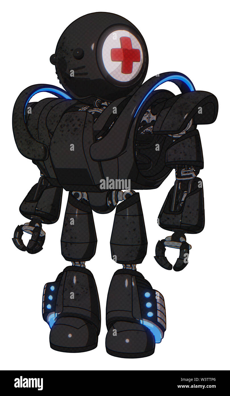 Droid containing elements: round head, first aid emblem, heavy upper ...