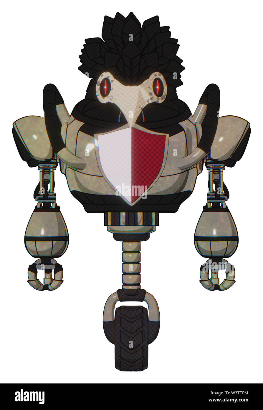 Bot containing elements: bird skull head, red line eyes, crow feather ...