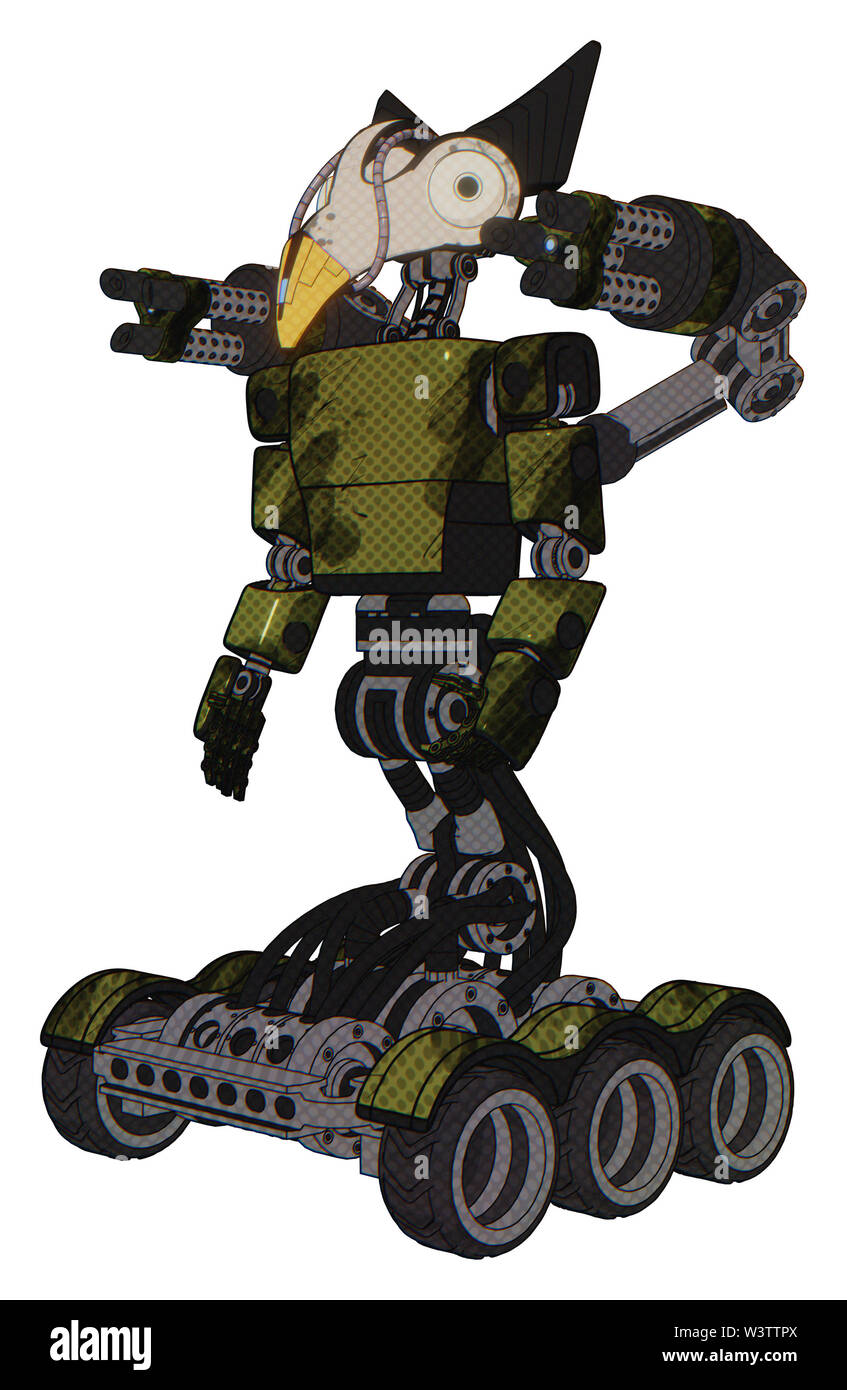 Automaton containing elements: bird skull head, bone skull eye holes ...