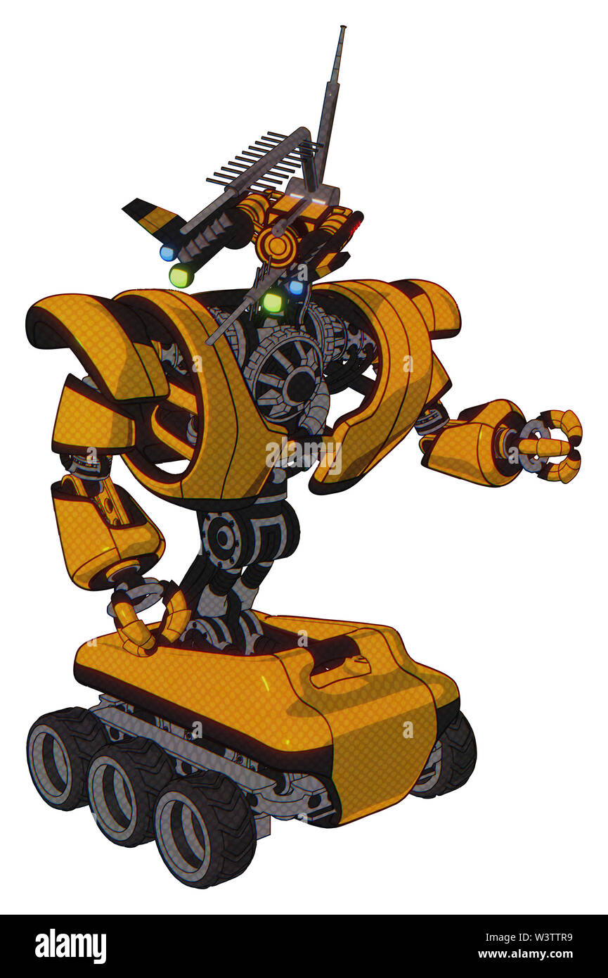 Android containing elements: dual retro camera head, communications ...