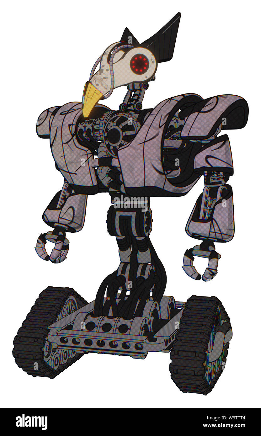Robot containing elements: bird skull head, red led circle eyes ...