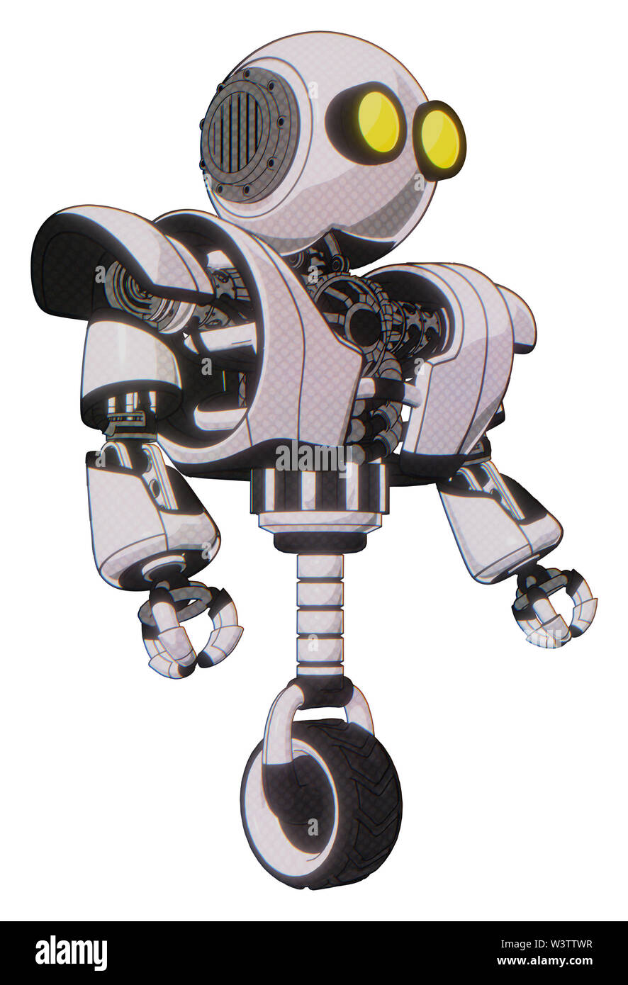 Automaton containing elements: round head, large yellow eyes, heavy ...