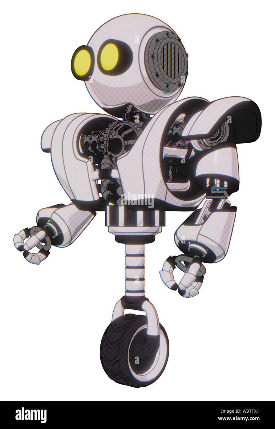 Automaton containing elements: round head, large yellow eyes, heavy ...