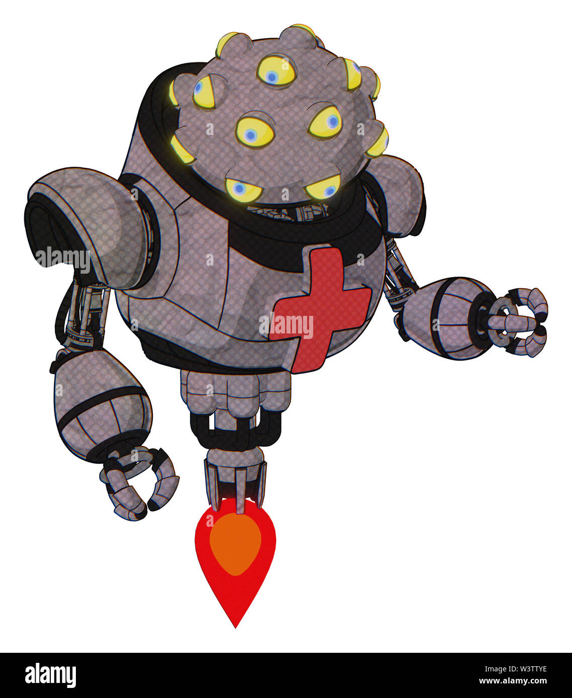 Cyborg containing elements: many-eyed monster head design, heavy upper ...