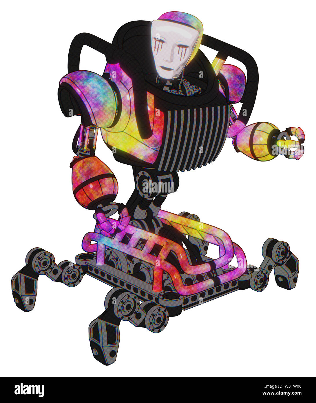 Robot containing elements: humanoid face mask, blood tears, heavy upper ...