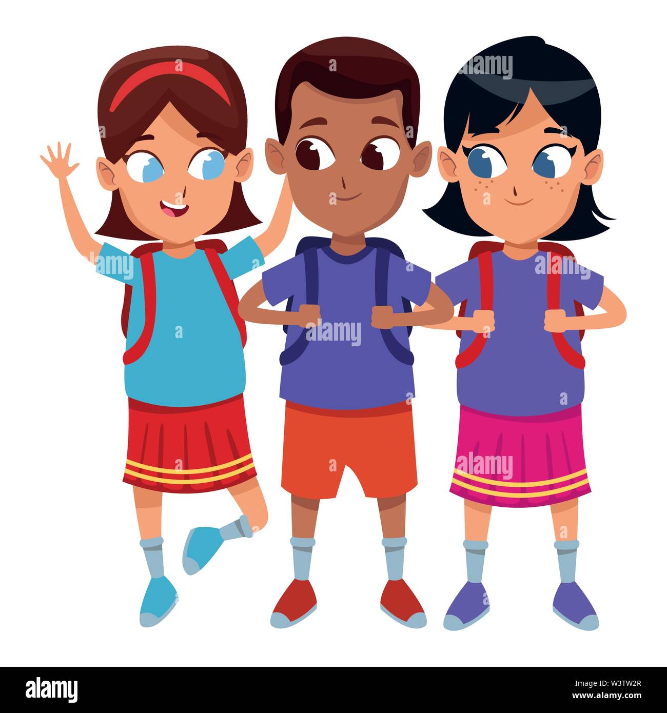 childhood cute school students cartoon Stock Vector Image & Art - Alamy