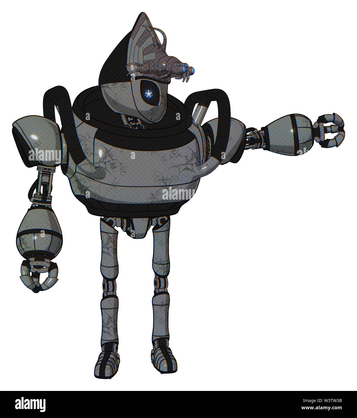 Droid containing elements: grey alien style head, electric eyes, alien ...