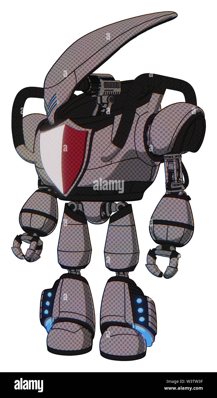 Mech containing elements: flat elongated skull head, heavy upper chest ...