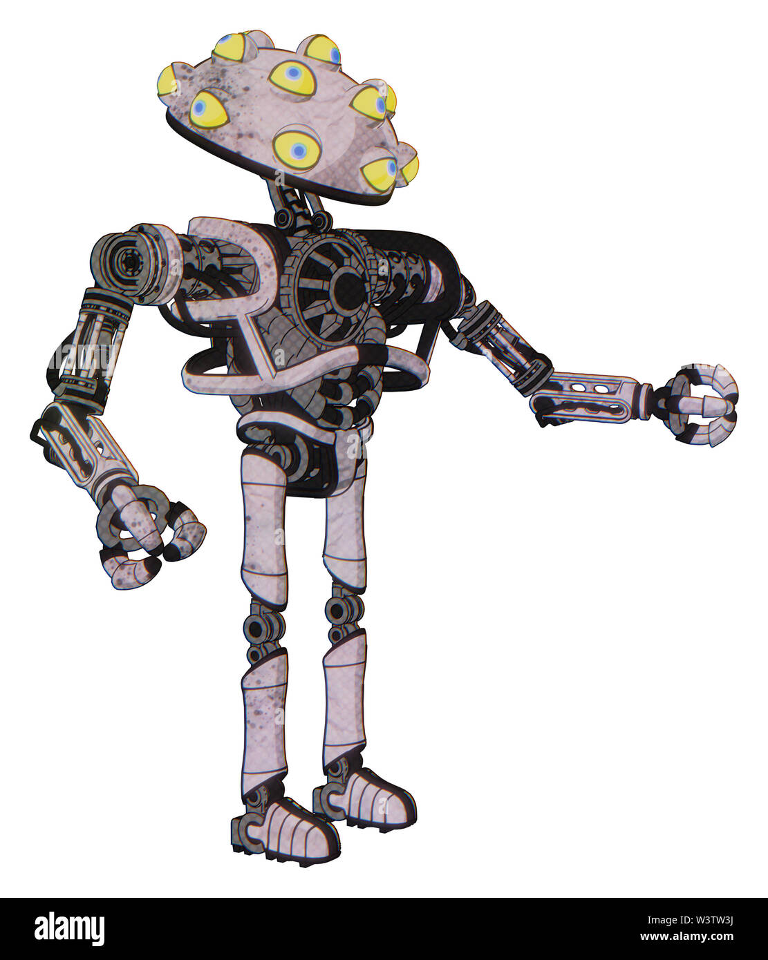 Robot containing elements: many-eyed monster head design, heavy upper ...