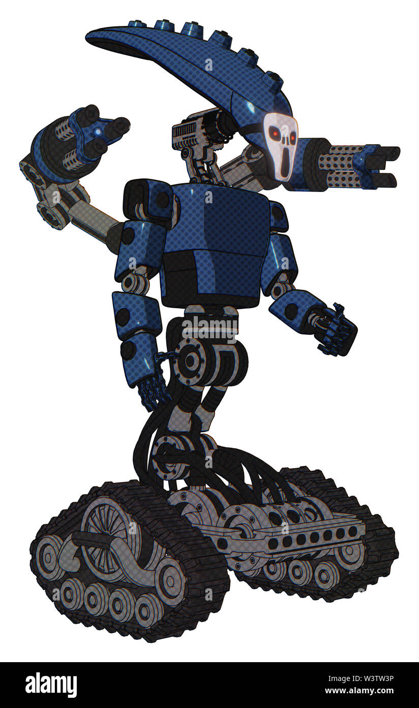 Cyborg containing elements: flat elongated skull head, light chest ...