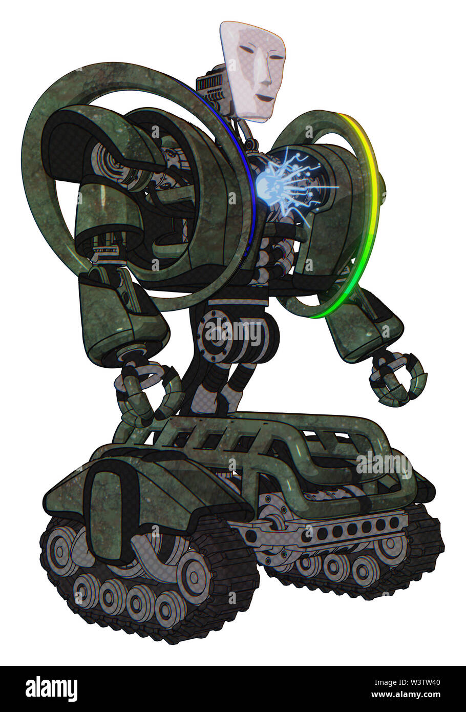 Droid containing elements: humanoid face mask, heavy upper chest, heavy ...