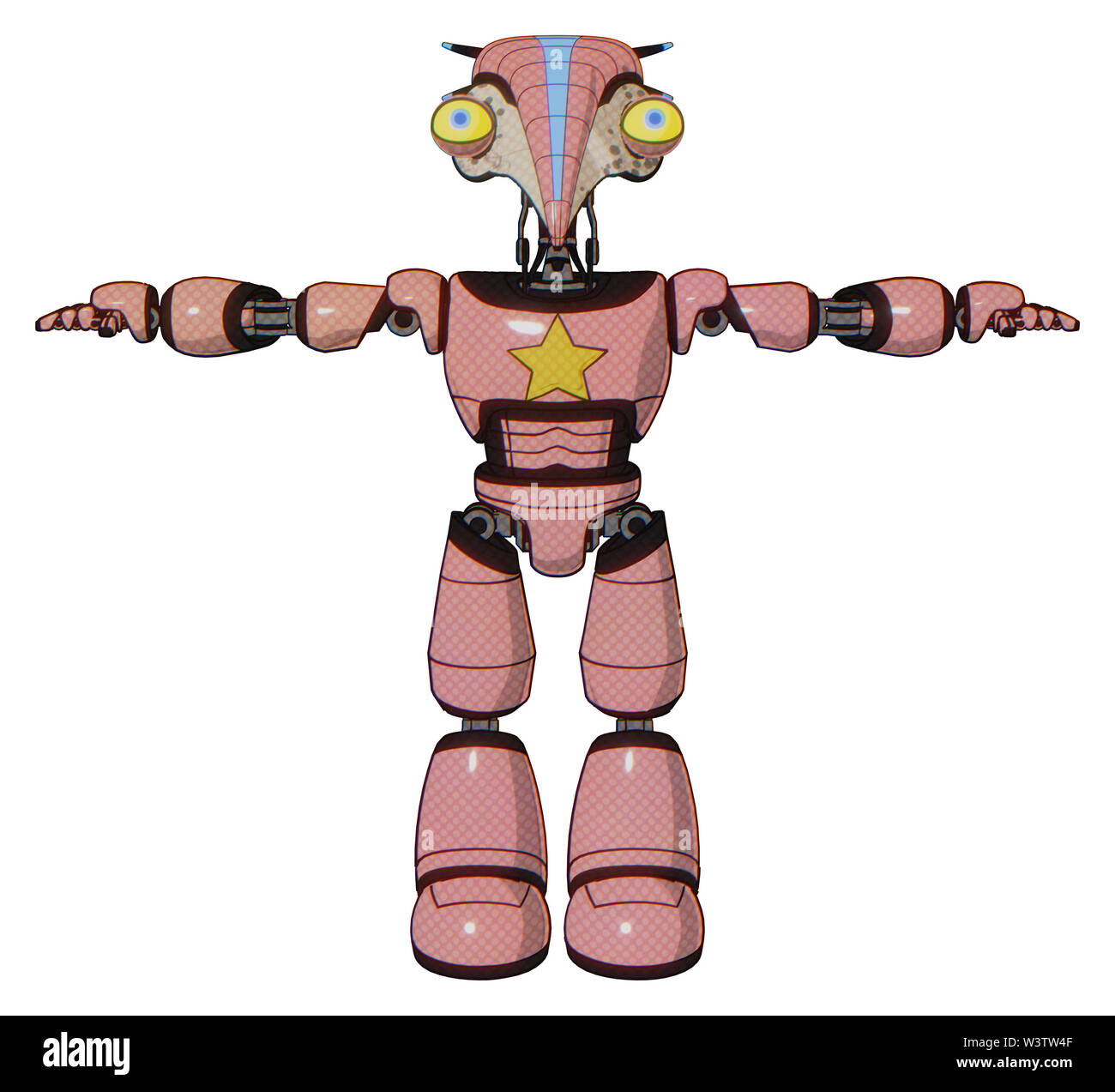 Droid containing elements: bird skull head, big yellow eyes, head ...