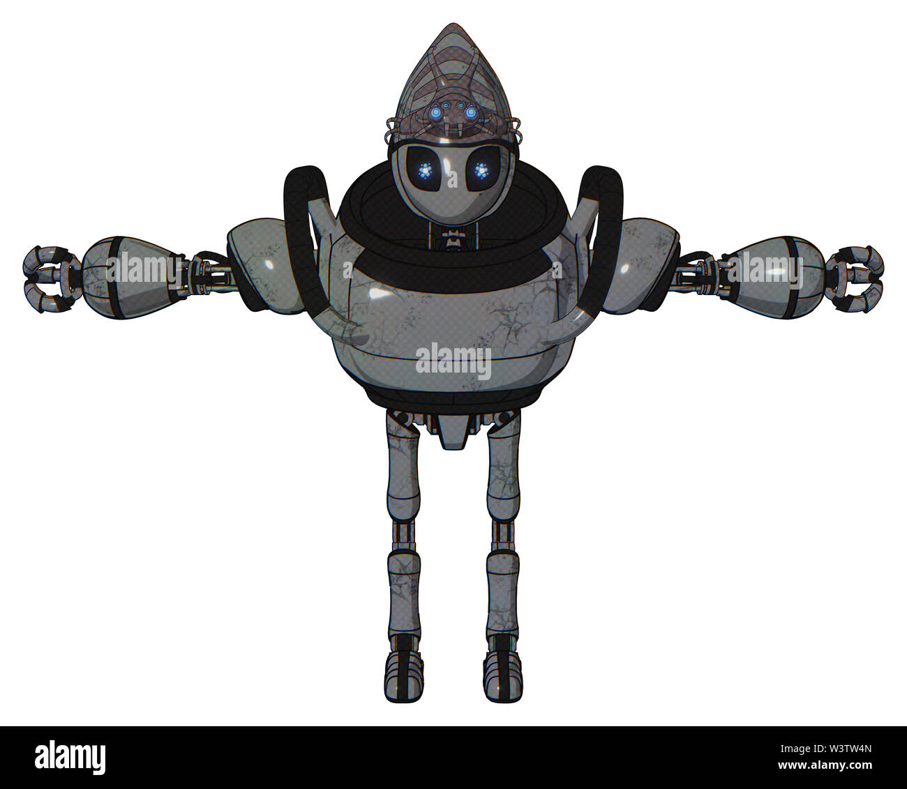 Droid containing elements: grey alien style head, electric eyes, alien ...