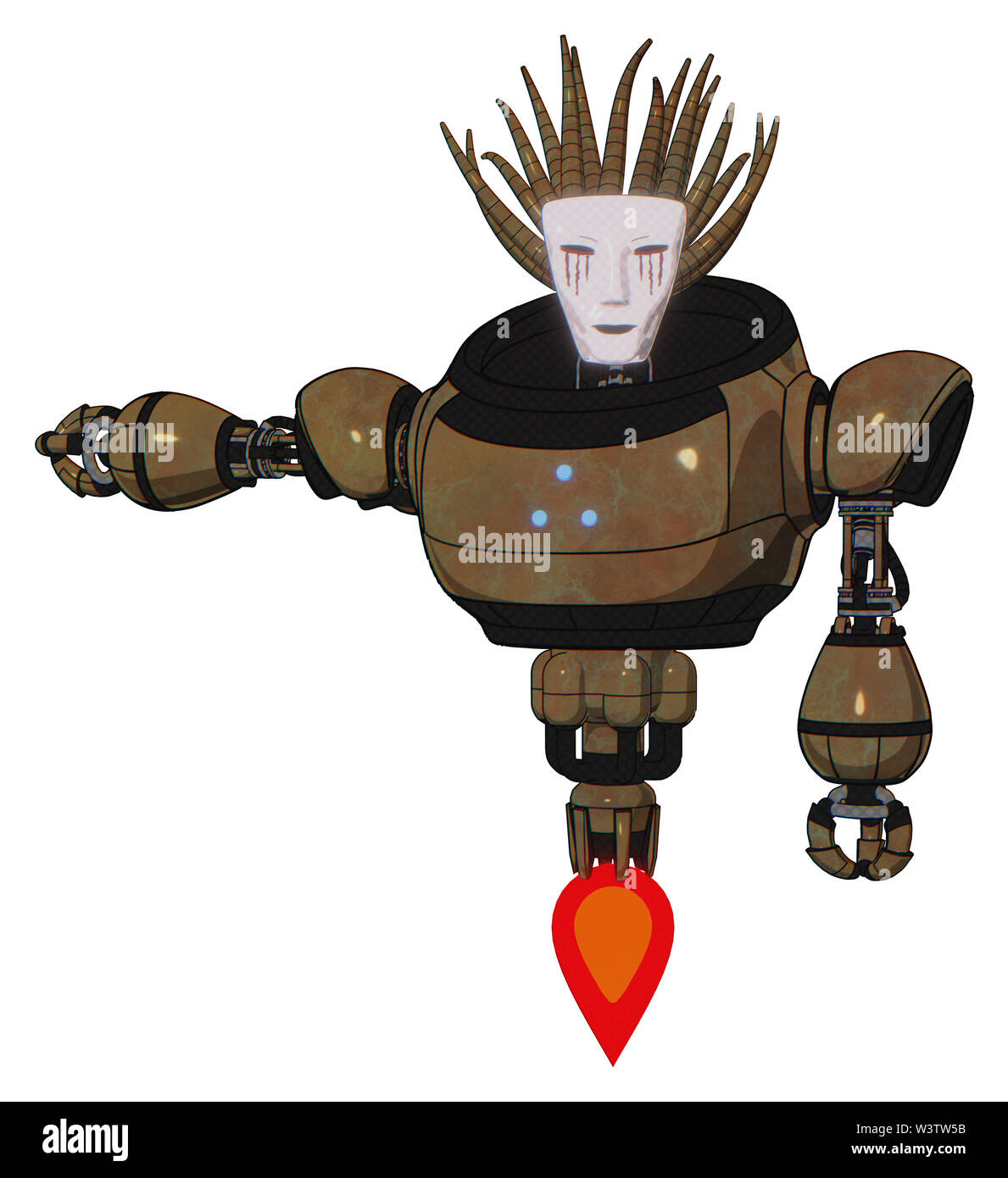 Robot containing elements: humanoid face mask, blood tears, heavy upper ...